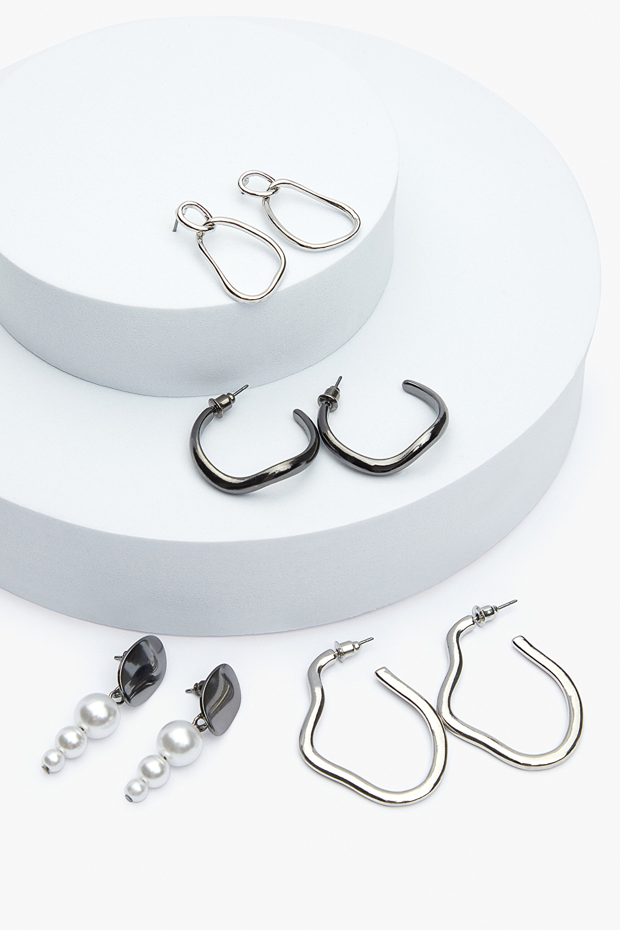 Holly Gümüş Küpe Set PYM2W53B23SK-GST - Gümüş - Antrasit - Penti