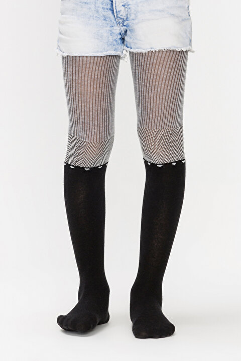 Black white Pretty Mini Hearts Tights PCCPMHEG17SK-114 - SIYAH BEYAZ3 ...