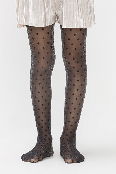 Black Girls Shiny Dots Tights PCDP415G15SK-500 - SIYAH3 - Penti