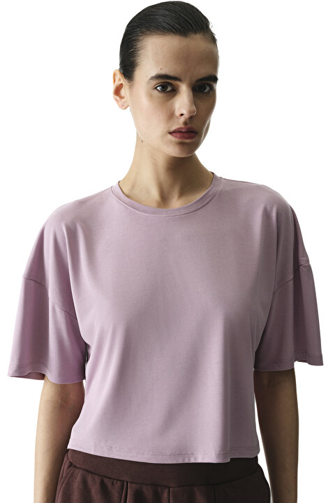 Pembe Lila Bisiklet Yaka Modal Tişört PH1EGH1126IY-LA54 - Açık Lila - Penti