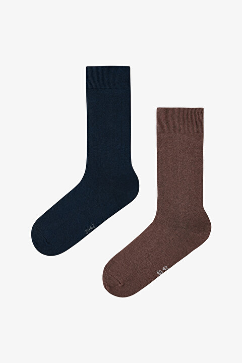 Man Bambu 2in1 Socket Socks PH8QR64H22SK-KHL - Navy - Brown - Penti