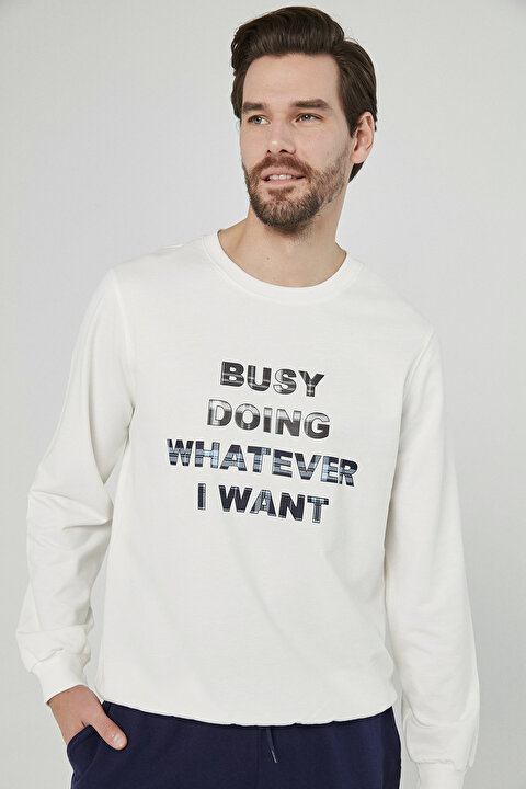 Whatever Sweatshirt PHEZQNY420SK-WT3 - Optik Beyaz - Penti