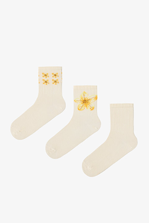 3 Pairs Cotton Floral Patterned Socket Socks PHLM3LOS26IY-166 ...