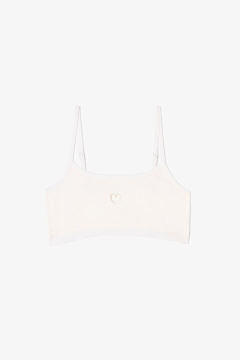 Off White Girls Heart Adjustable Strap Crop Bustier PL55ZMDQ25SK-B32 ...