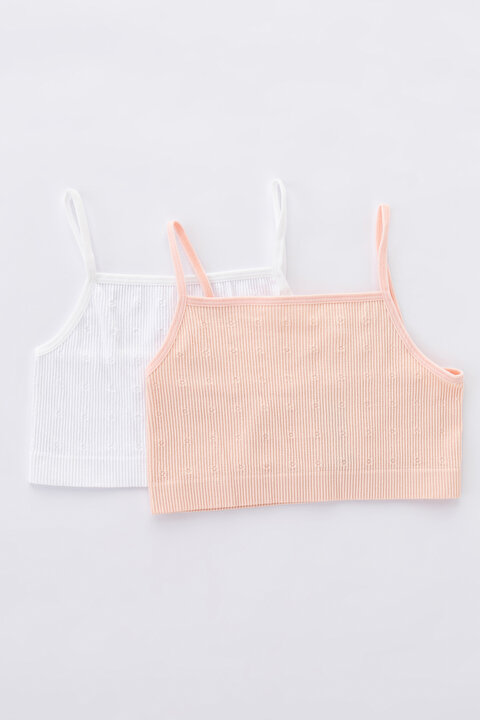 Multi Colour Girls Bloom Seamless 2 Li half Tank Top PLG78XGQ21IY-MIX ...