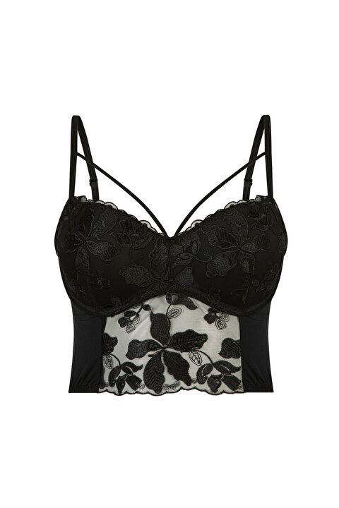 Desire Floral Bralet - Siyah - Penti