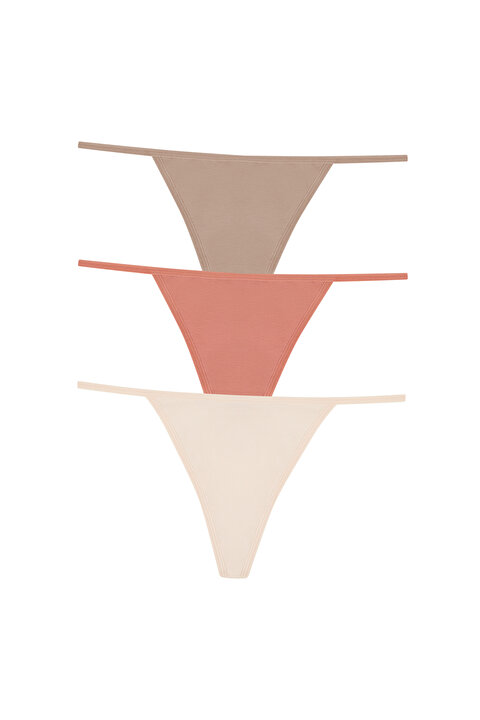 Perfect Cotton 3 In1 String Kilot PLJYEJZ621IY-MIX - Çok Renkli - Penti