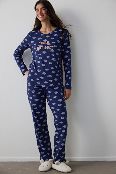 Lacivert Cloudy Night Pantolon Pijama Takımı PNI45I7G25SK-NV44 ...