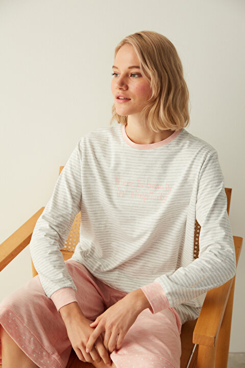 Light Simplicity Tshirt PJ Top PNX5QEU123IY-MIX - MIX - Penti