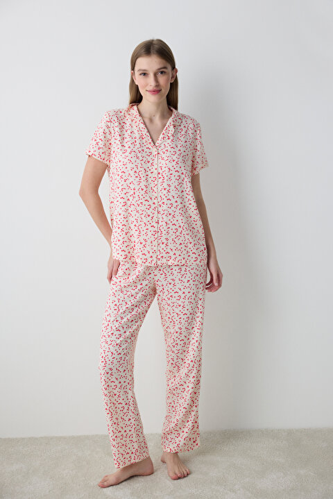 Angie Gömlek Pantolon Krem Pijama Takımı - Penti Loves Paris ...